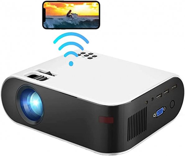 AnneFish WiFi Projector Support HD 1080P & 200'' Display Mobile Phone ...